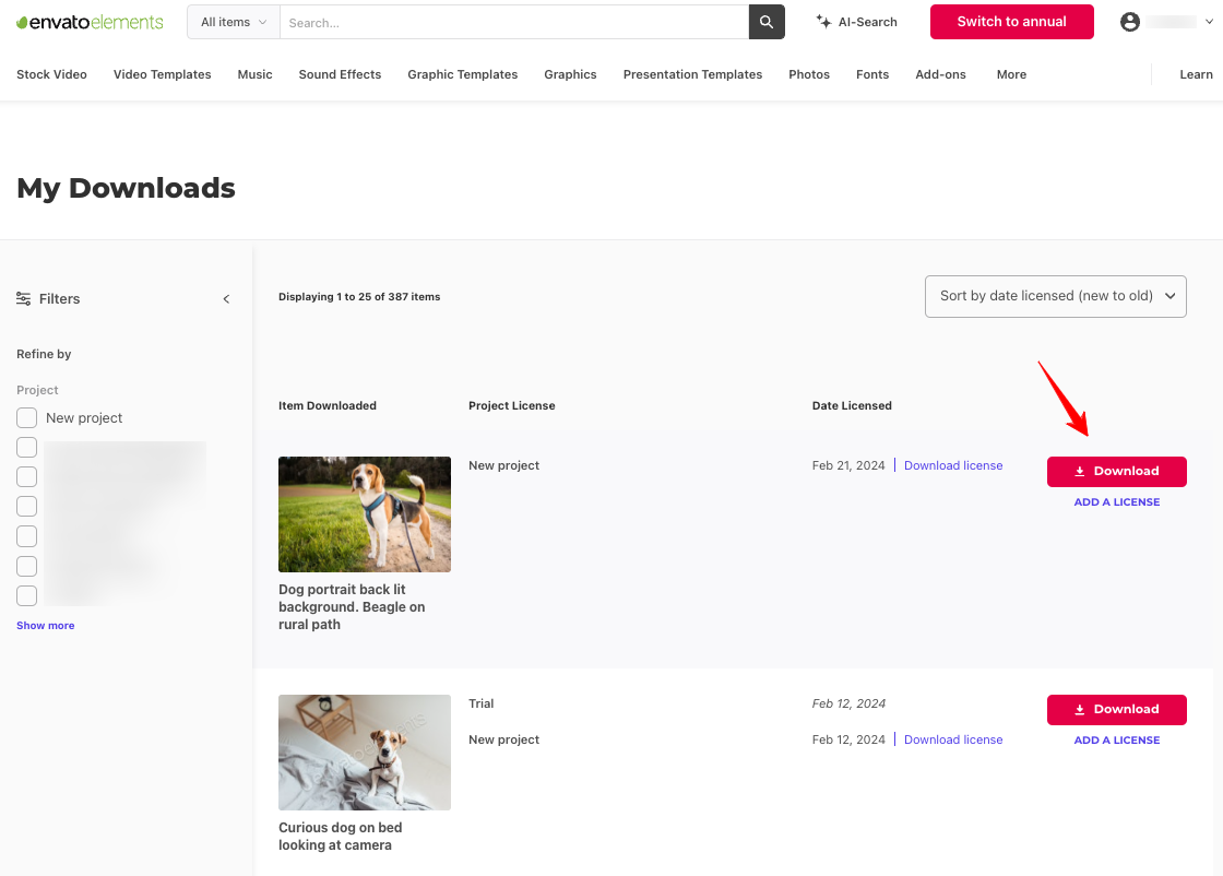 Download Items – Envato Elements Support | Help Center